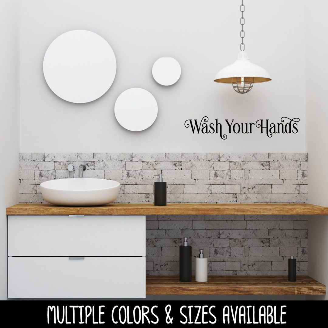 Ornamental Wash Your Hands Vinyl Decal - Wash Your Hands Sticker- Wash ...