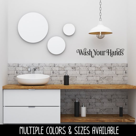 Ornamental Wash Your Hands Vinyl Decal Wash Your Hands | Etsy