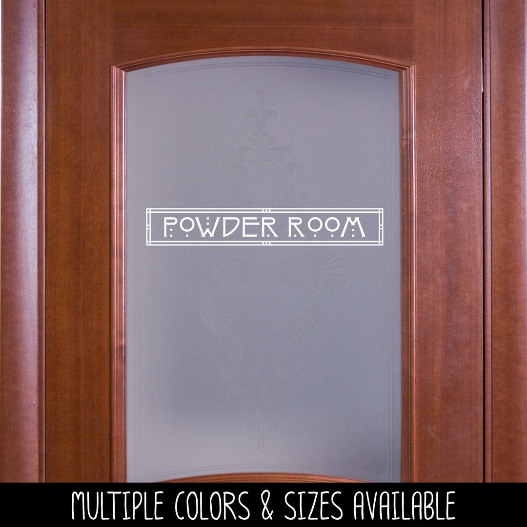 Craftsman Powder Room Vinyl Decal - Powder Room Sticker - Washroom Door ...