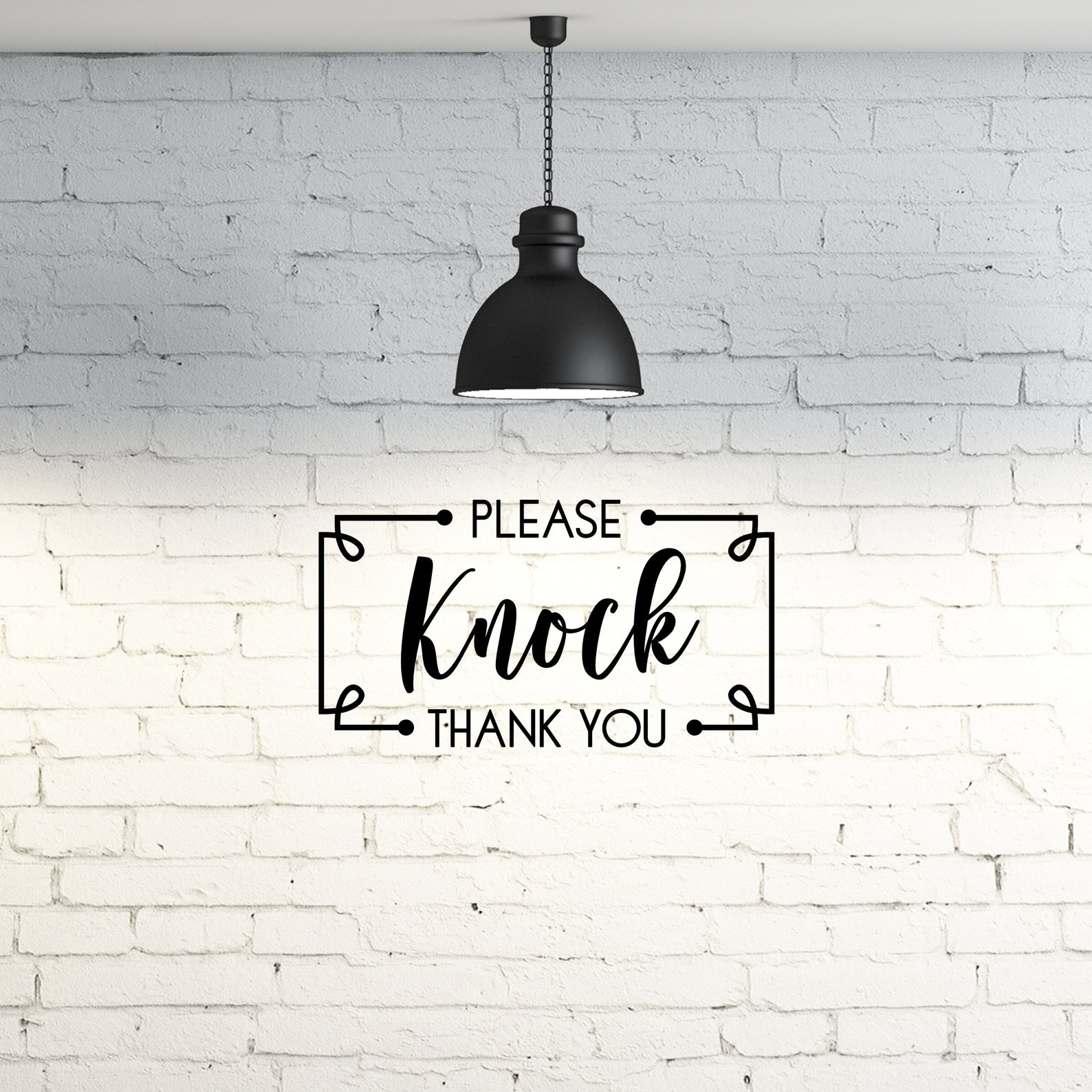Framed Please Knock Vinyl Decal -please Knock Sticker -please Knock ...