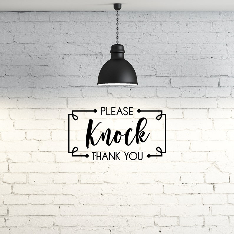 Framed Please Knock Vinyl Decal please Knock Sticker please | Etsy