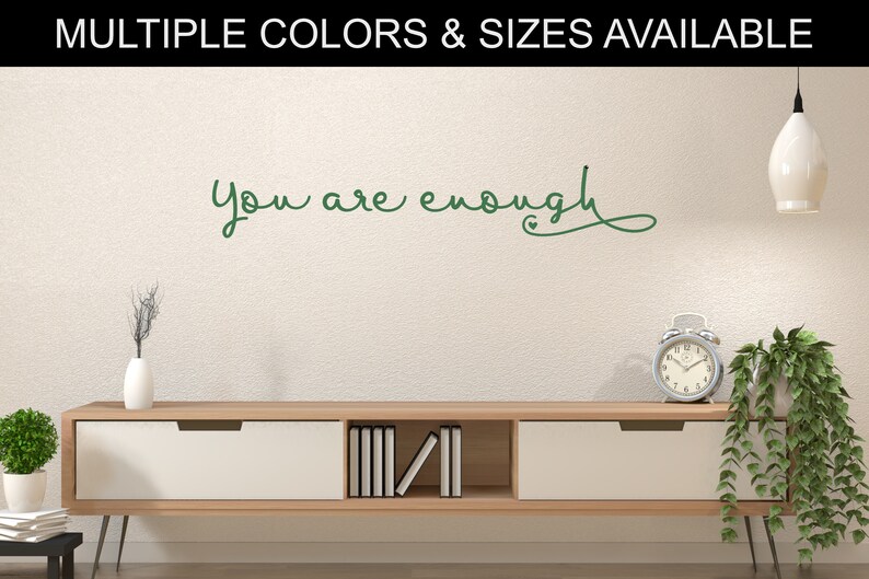 Cursive You Are Enough Vinyl Decal - You Are Enough Vinyl Sticker- You ...