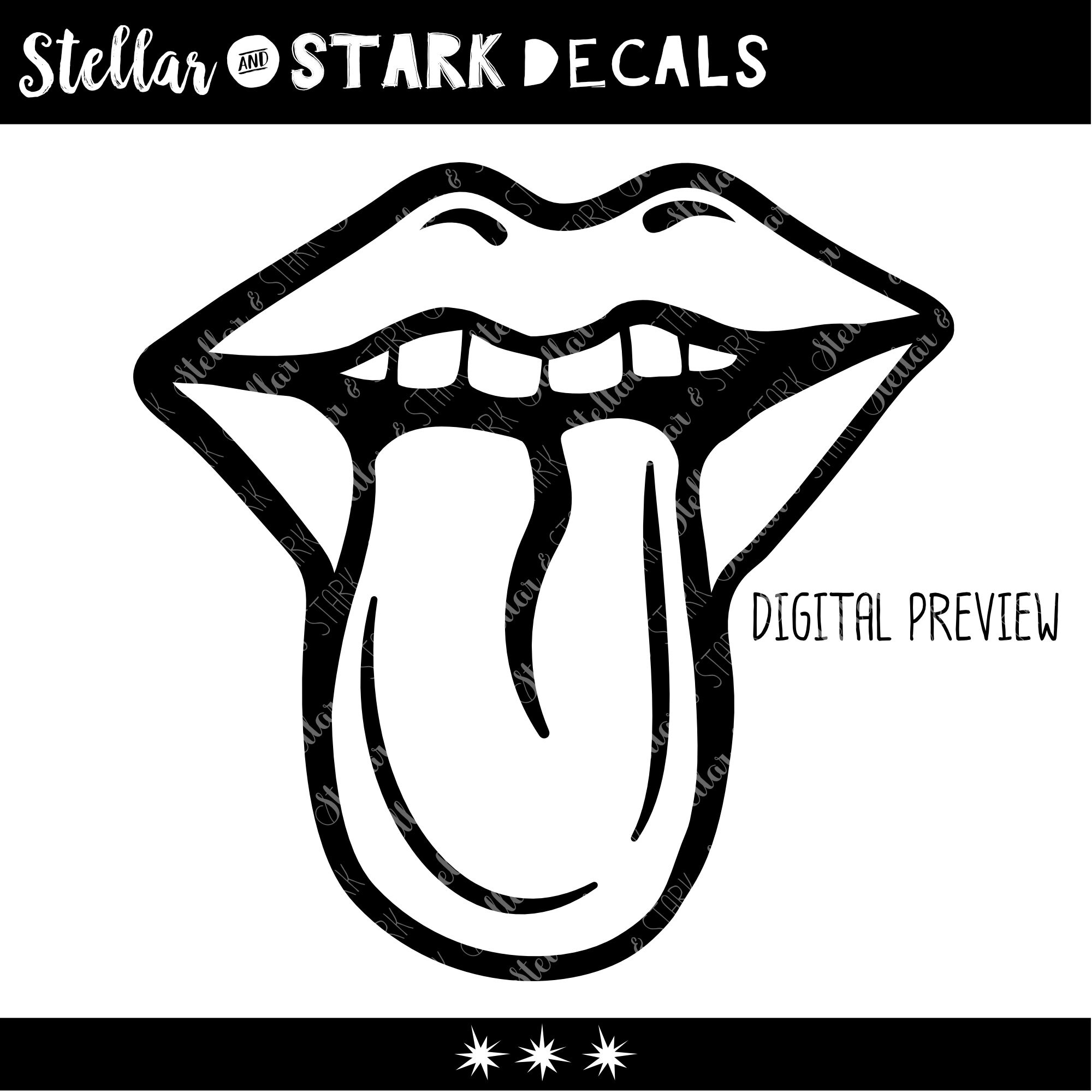 Funny Mouth Sticking Tongue Out Vinyl Decal - Mouth Sticking Out Tongue ...