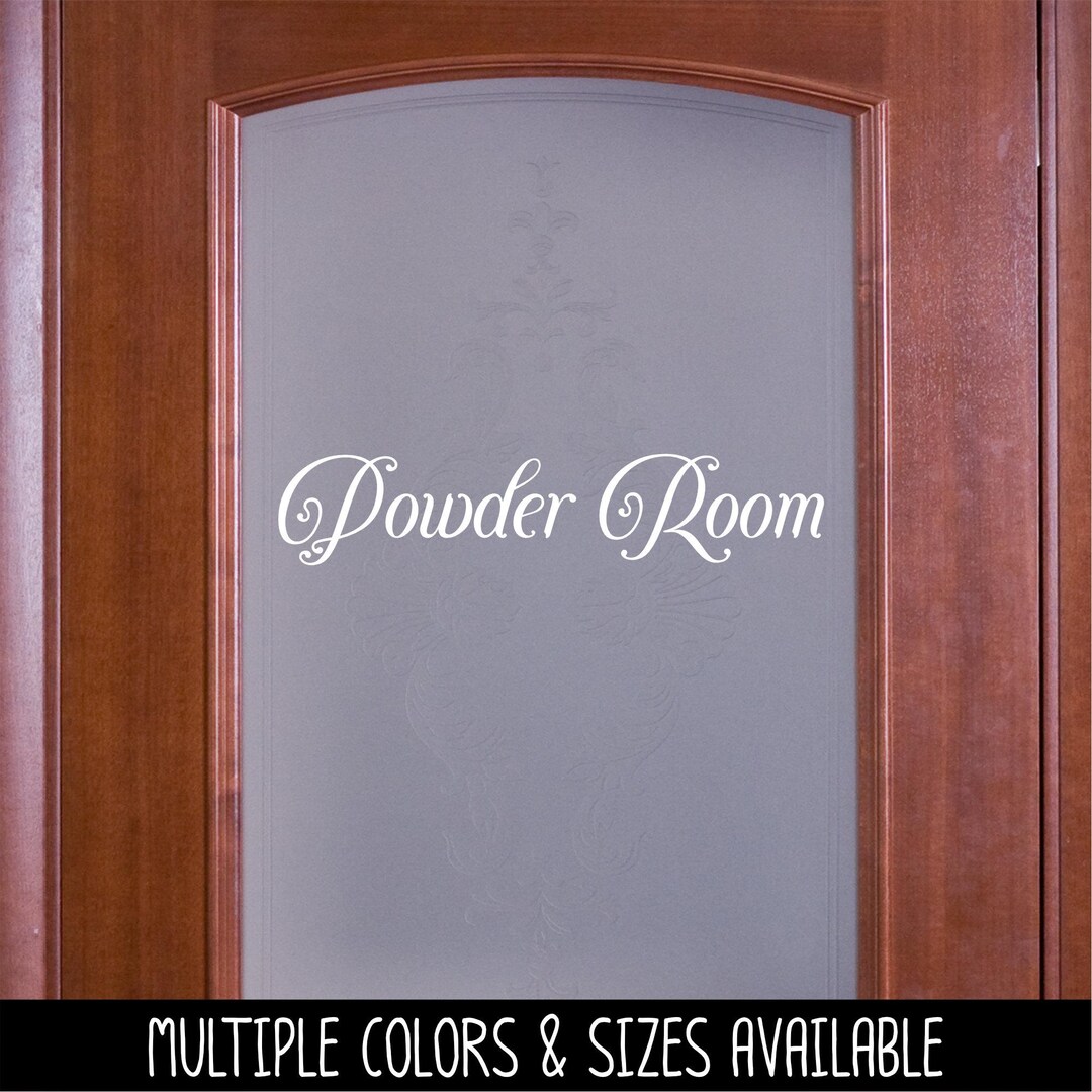Vintage Script Powder Room Vinyl Decal - Powder Room Sticker - Bathroom ...