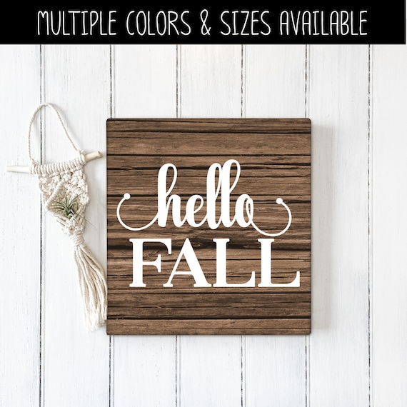 Hello Fall Cursive Stacked Vinyl Decal Hello Fall Vinyl - Etsy