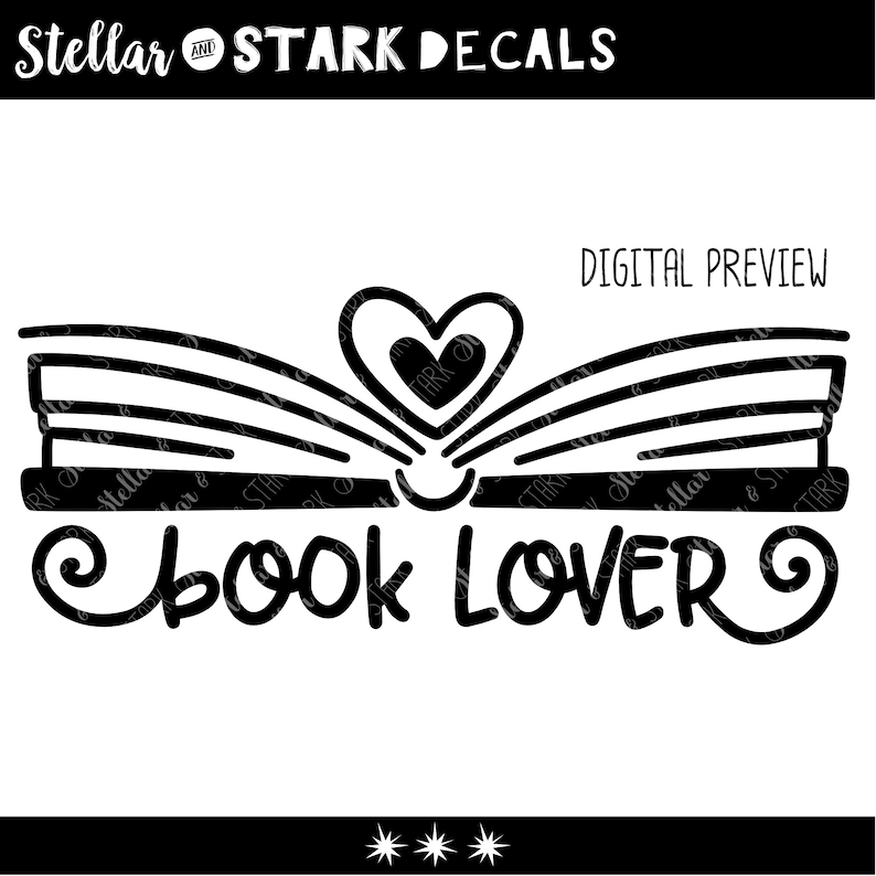 Book Lover Vinyl Decal I Heart Books Vinyl Decal I Love - Etsy