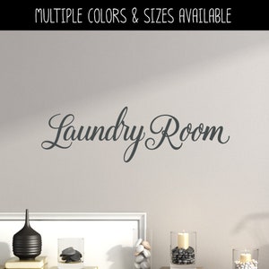Cursive Laundry Room Decal - Laundry Room Sticker - Laundry Wall Decal ...