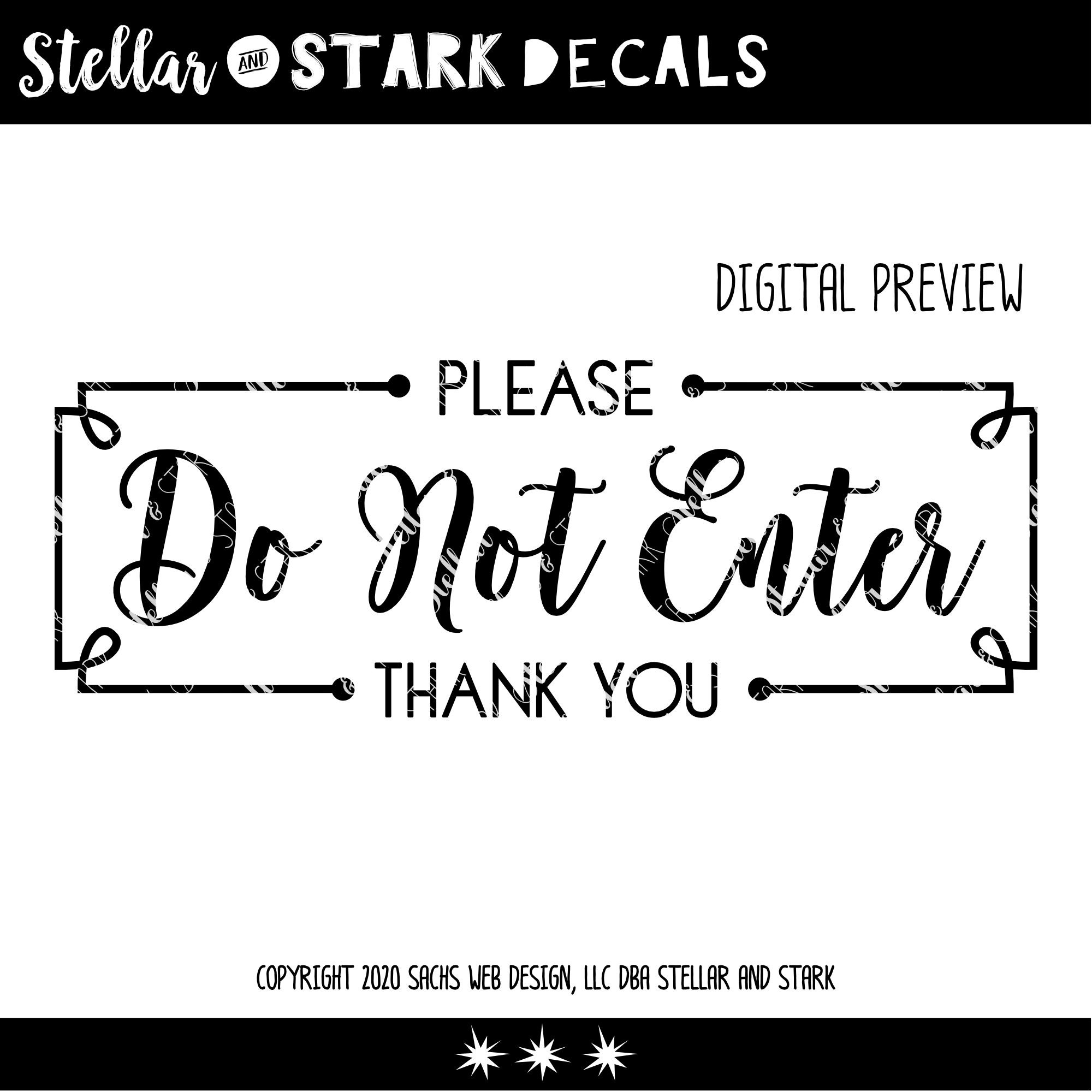 Framed Do Not Enter Please & Thank You Vinyl Decal Please and | Etsy