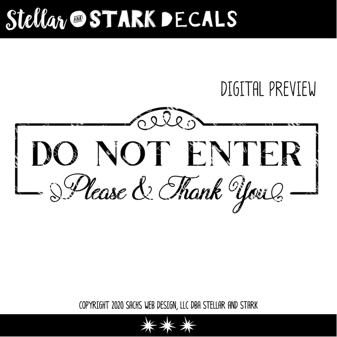 Antique Script Do Not Enter Please & Thank You Vinyl Decal | Etsy