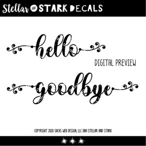 Scroll Vine Goodbye Heart Decal - Goodbye Sticker - Goodbye Front Door ...