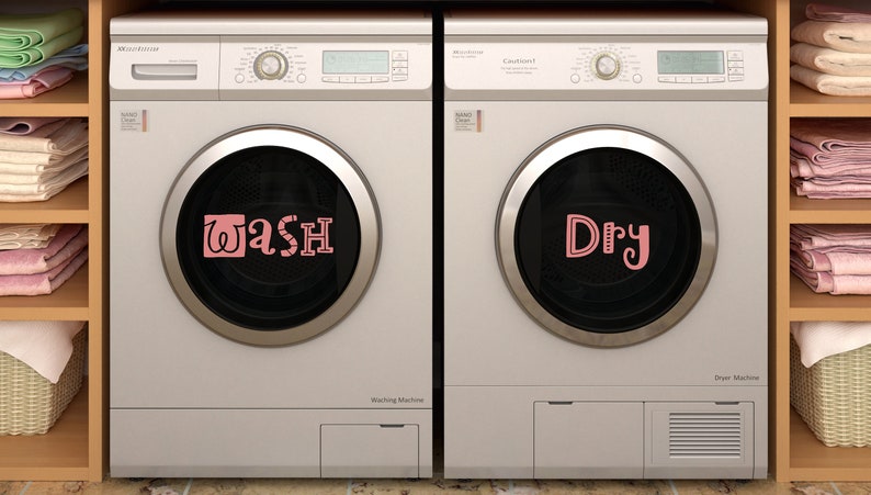 Wash & Dry Vinyl Decal - Washer and Dryer Vinyl Decal - Laundry Room ...