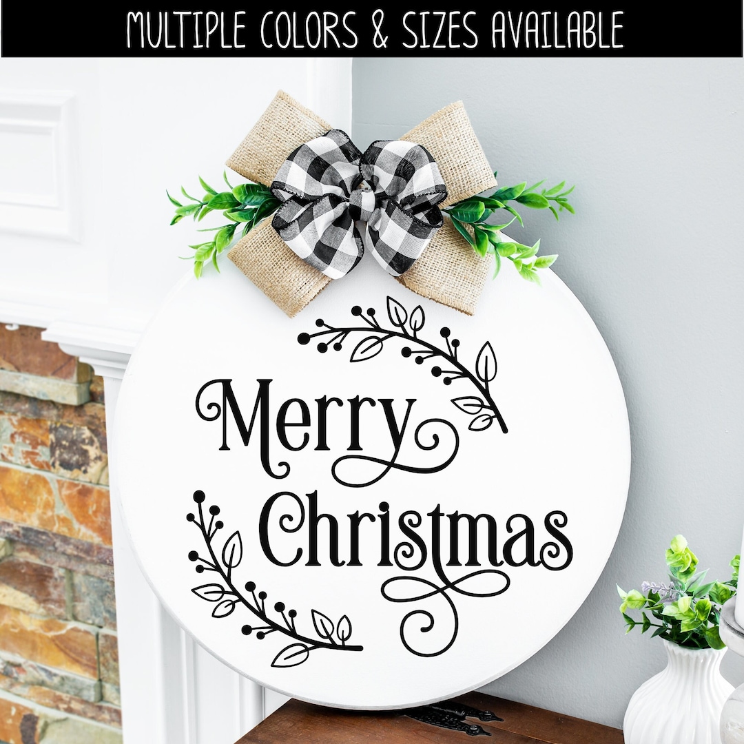 Merry Christmas Wreath Vinyl Decal - Merry Christmas Sticker - Merry ...