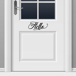 Antique Script Hello Vinyl Decal - Script Hello Vinyl Sticker - Hello ...