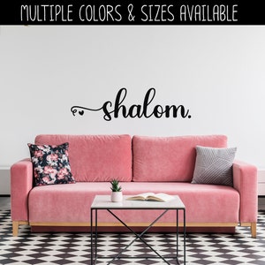 Shalom With Heart Decal - Shalom W/heart Vinyl Sticker - Shalom Door ...