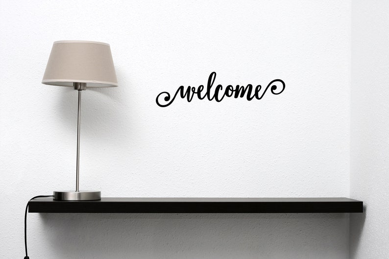 Welcome Vinyl Decal Welcome Swirl Vinyl Sticker Welcome - Etsy