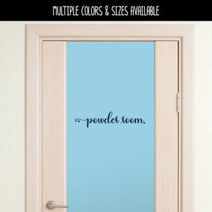 Powder Room With Heart Decal - Powder Room Sticker - Powder Room Door ...