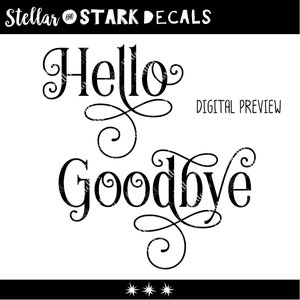 Ornamental Hello Vinyl Decal Hello Vinyl Sticker Hello | Etsy