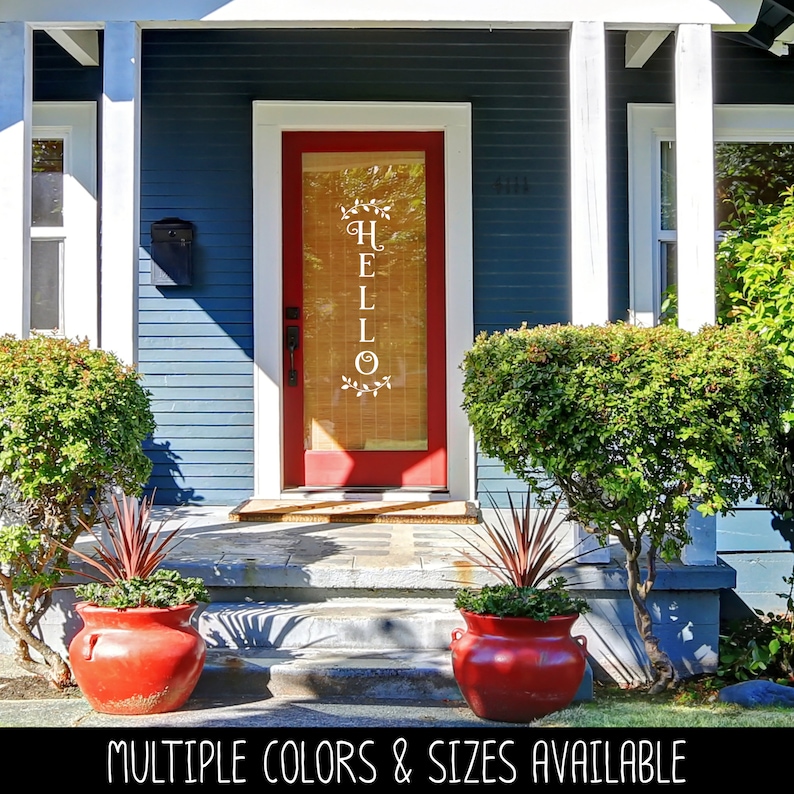 Vertical Hello Curved Leaves Vinyl Decal Vertical Hello - Etsy