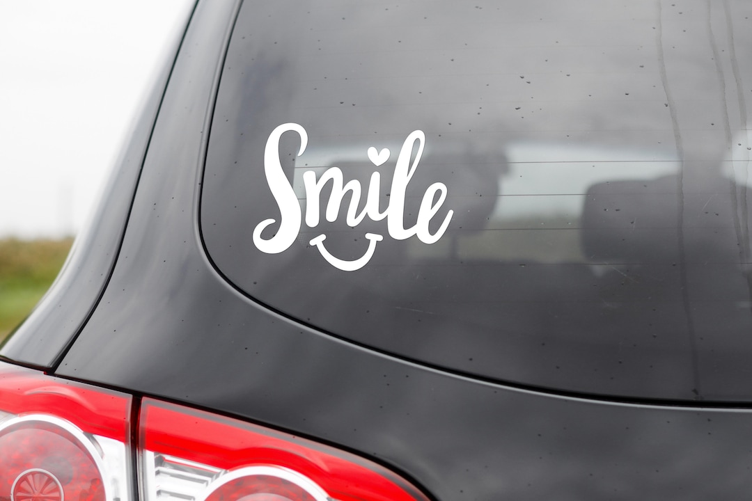 Smile Vinyl Decal - Smile Sticker - Smile Door Decal - Smile Car Decal ...