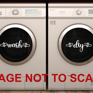Teardrop Wash & Dry Vinyl Decal Set -washer and Dryer Vinyl Decal Set ...