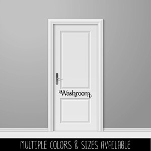 Scrolling Washroom Vinyl Decal Washroom Sticker Washroom - Etsy