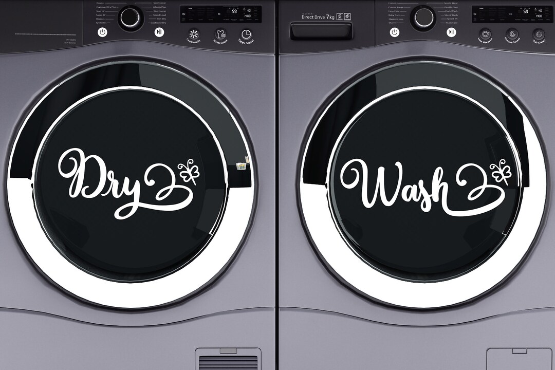 Wash & Dry Dragonflies Vinyl Decal Set - Washer Dryer Vinyl Decal ...