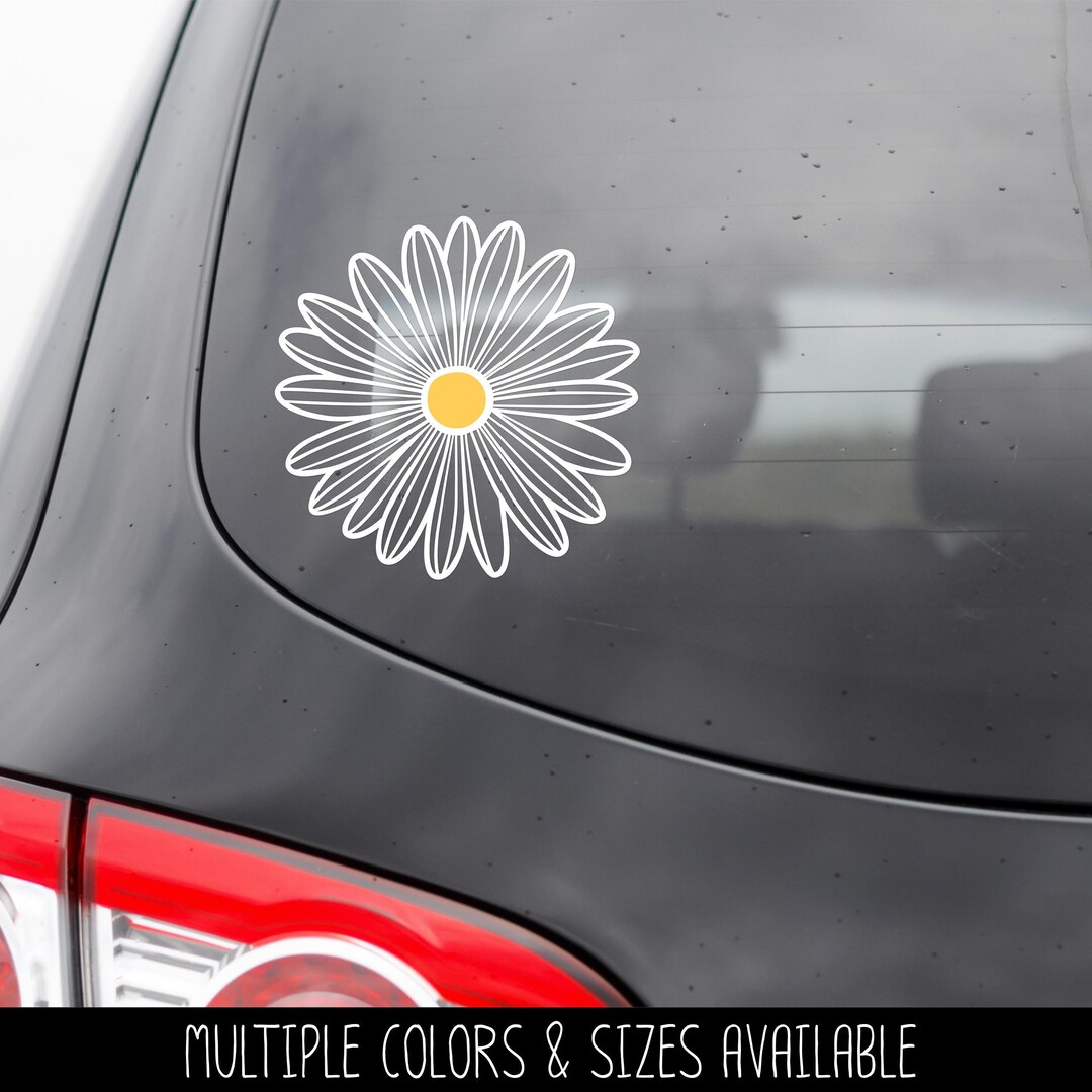 White & Yellow Daisy Vinyl Decal - Daisy Decal - Daisy Car Decal ...