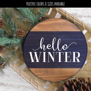 Hello Winter Cursive W/tails Vinyl Decal Hello Winter Vinyl Sticker ...