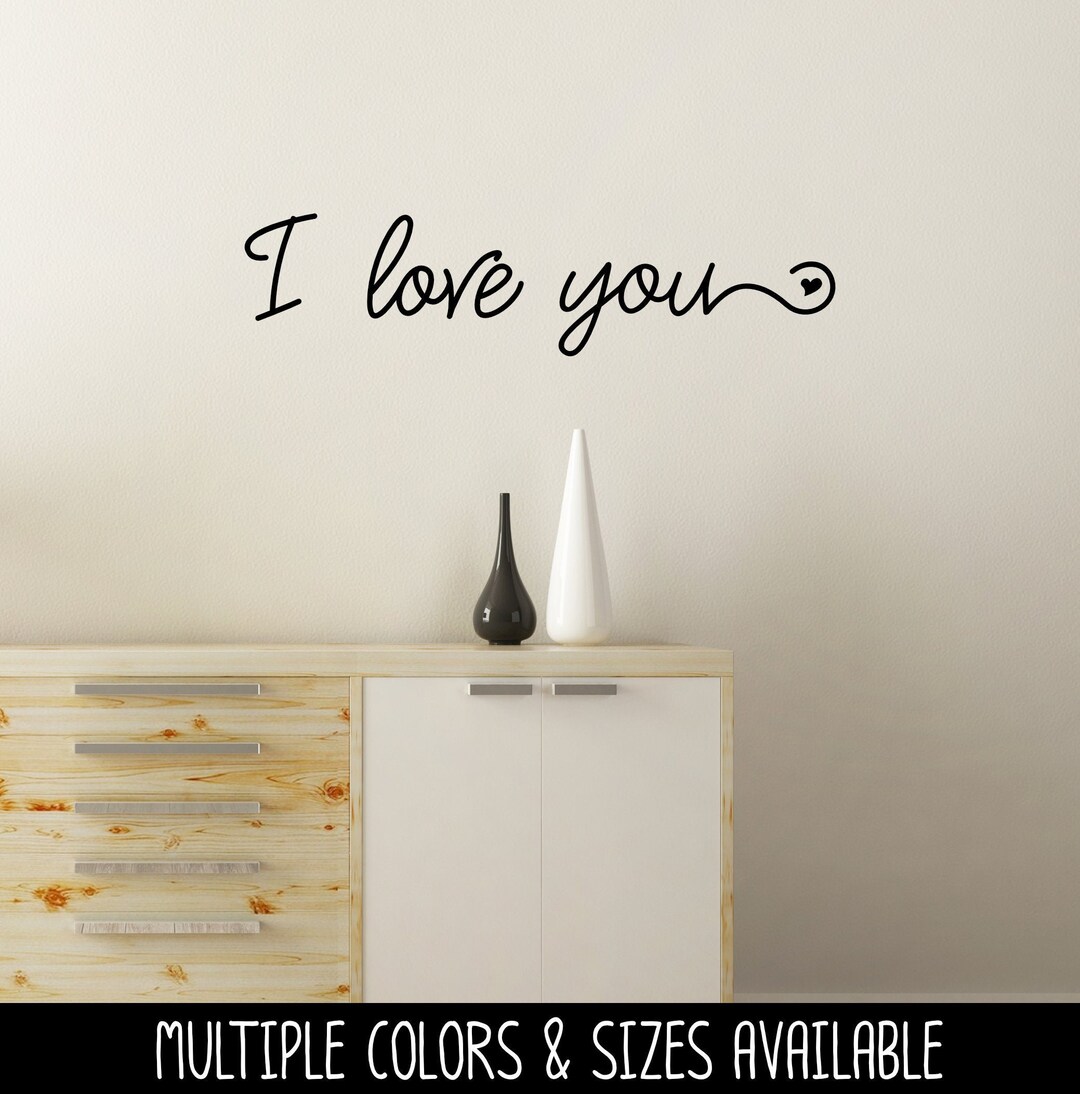 Whimsical I Love You Vinyl Decal - I Love You Wall Decal - I Love You ...