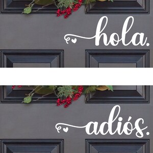 Cursive Hola Heart Vinyl Decal - Hola Vinyl Sticker - Hola Door Decal ...
