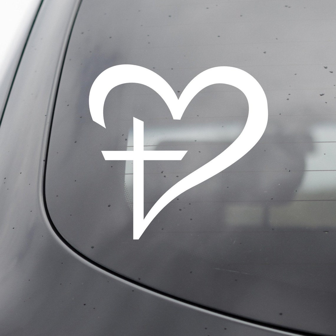 Cross Heart Vinyl Decal Jesus Heart Decal Jesus Cross - Etsy