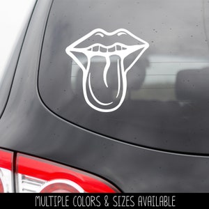 Funny Mouth Sticking Tongue Out Vinyl Decal - Mouth Sticking Out Tongue ...