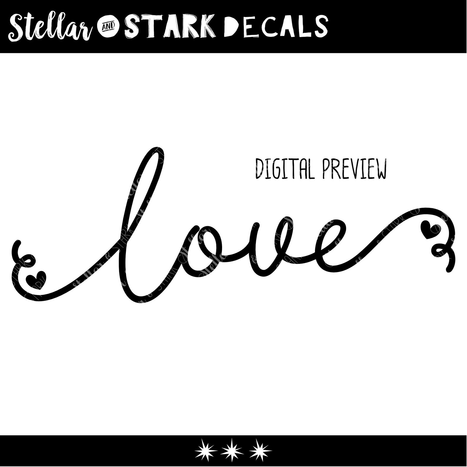 Cursive Love Heart Vinyl Decal Love Car Decal Love Sticker | Etsy