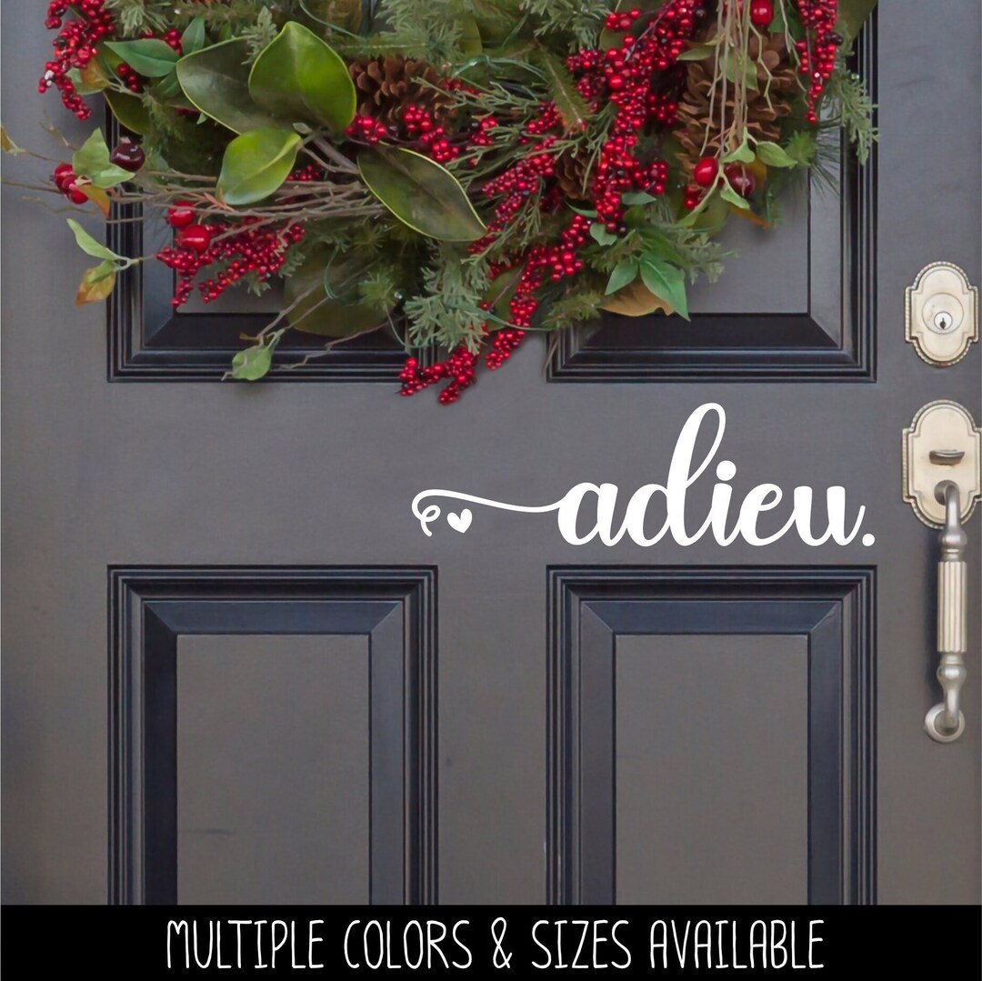 Adieu Heart Decal - Adieu Sticker - Adieu Door Decal - Adieu Wall Decal ...