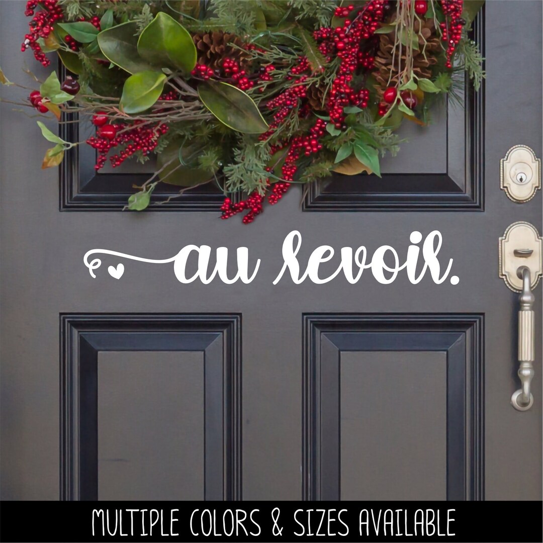 Au Revoir Heart Decal - Au Revoir Sticker -door Decal - Wall Decal - Au ...