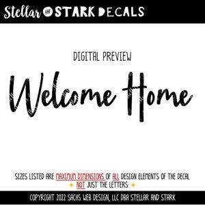 Welcome Home Vinyl Decal - Welcome Home Sticker - Welcome Home Door ...