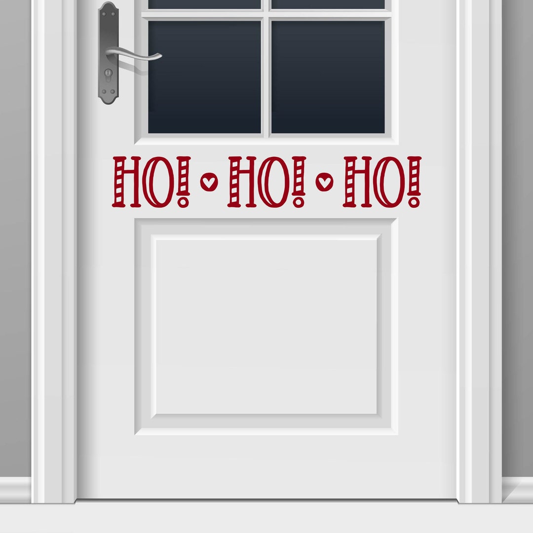Striped Ho Ho Ho Christmas Heart Vinyl Decal - Ho Ho Ho Vinyl Sticker ...