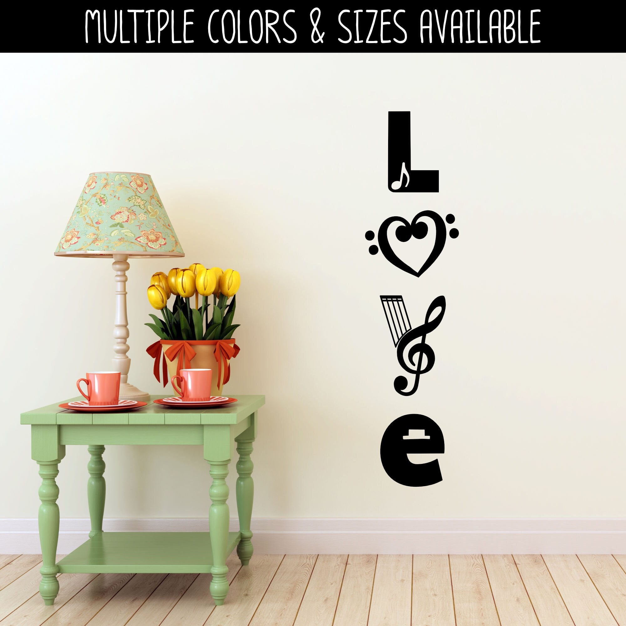 Vertical Musical Love Vinyl Decal - Vertical Musical Love Vinyl Sticker ...