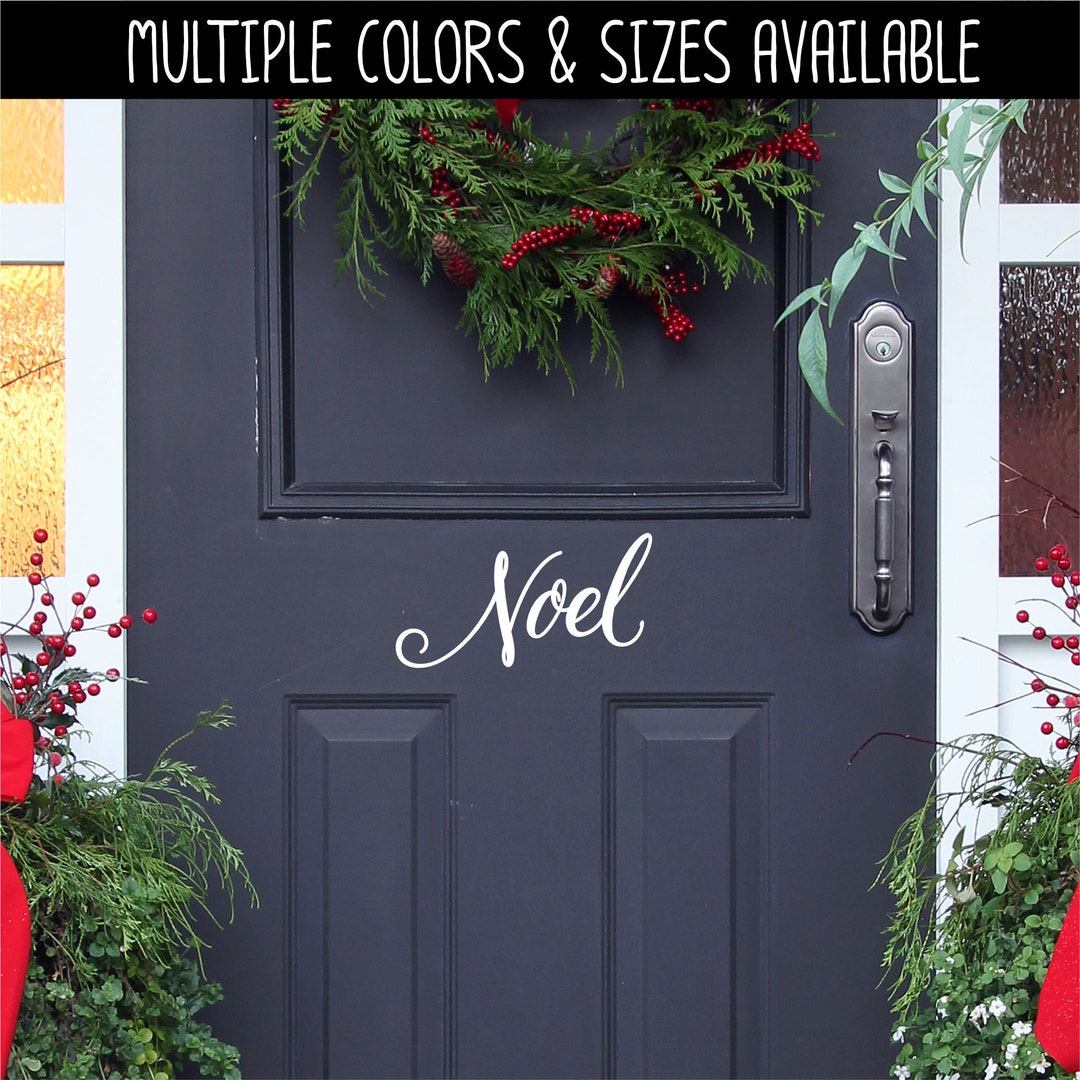 Cursive Noel Vinyl Decal, Noel Vinyl Sticker, Noel Door Decal, Merry ...