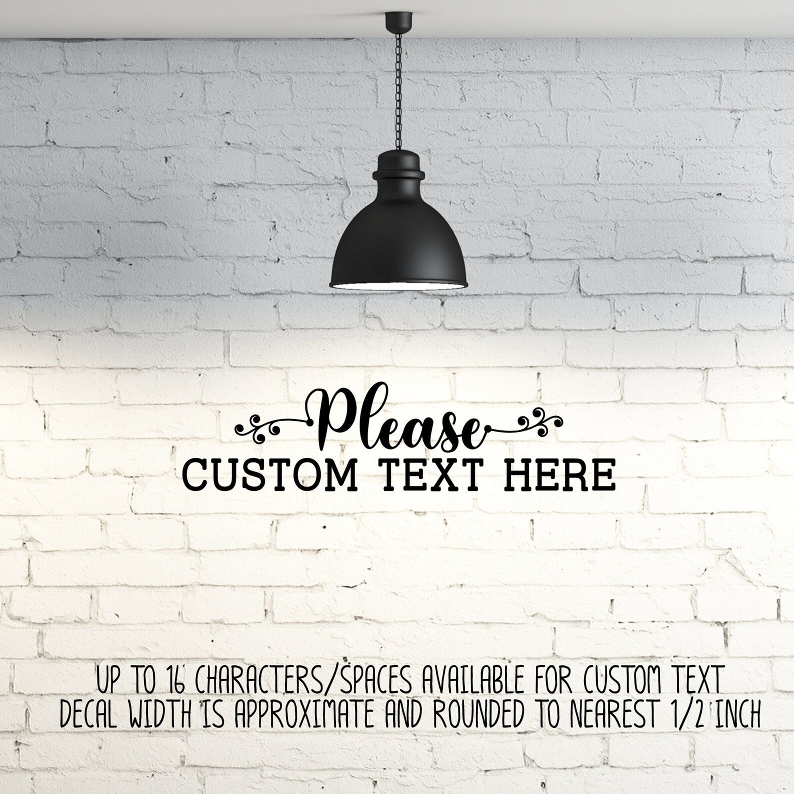 CUSTOM Scroll Vine Please Custom Text Here Vinyl Decal custom - Etsy