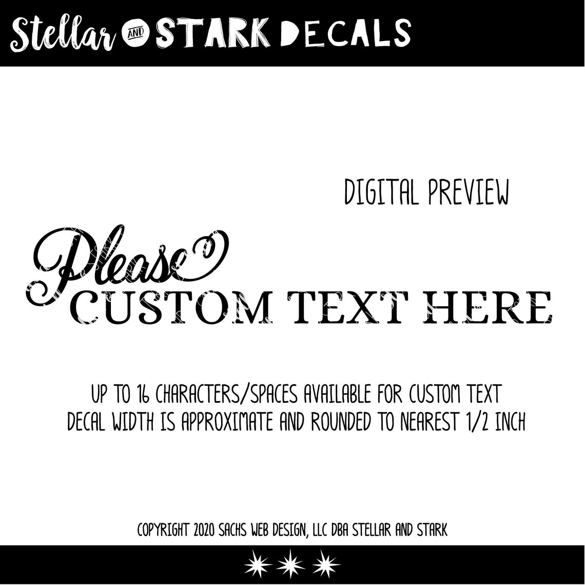 CUSTOM Elegant Please Custom Text Here Vinyl Decal custom - Etsy