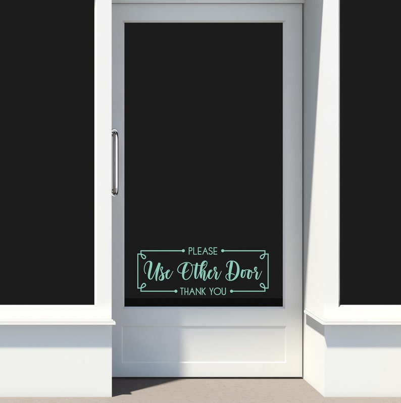 Framed Use Other Door Please & Thank You Vinyl Decal -please and Thank ...