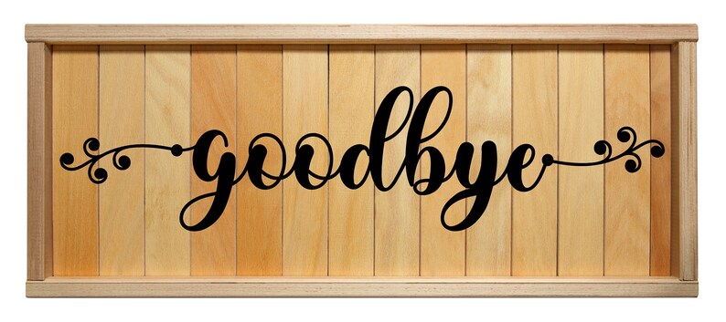 Scroll Vine Goodbye Heart Decal - Goodbye Sticker - Goodbye Front Door ...