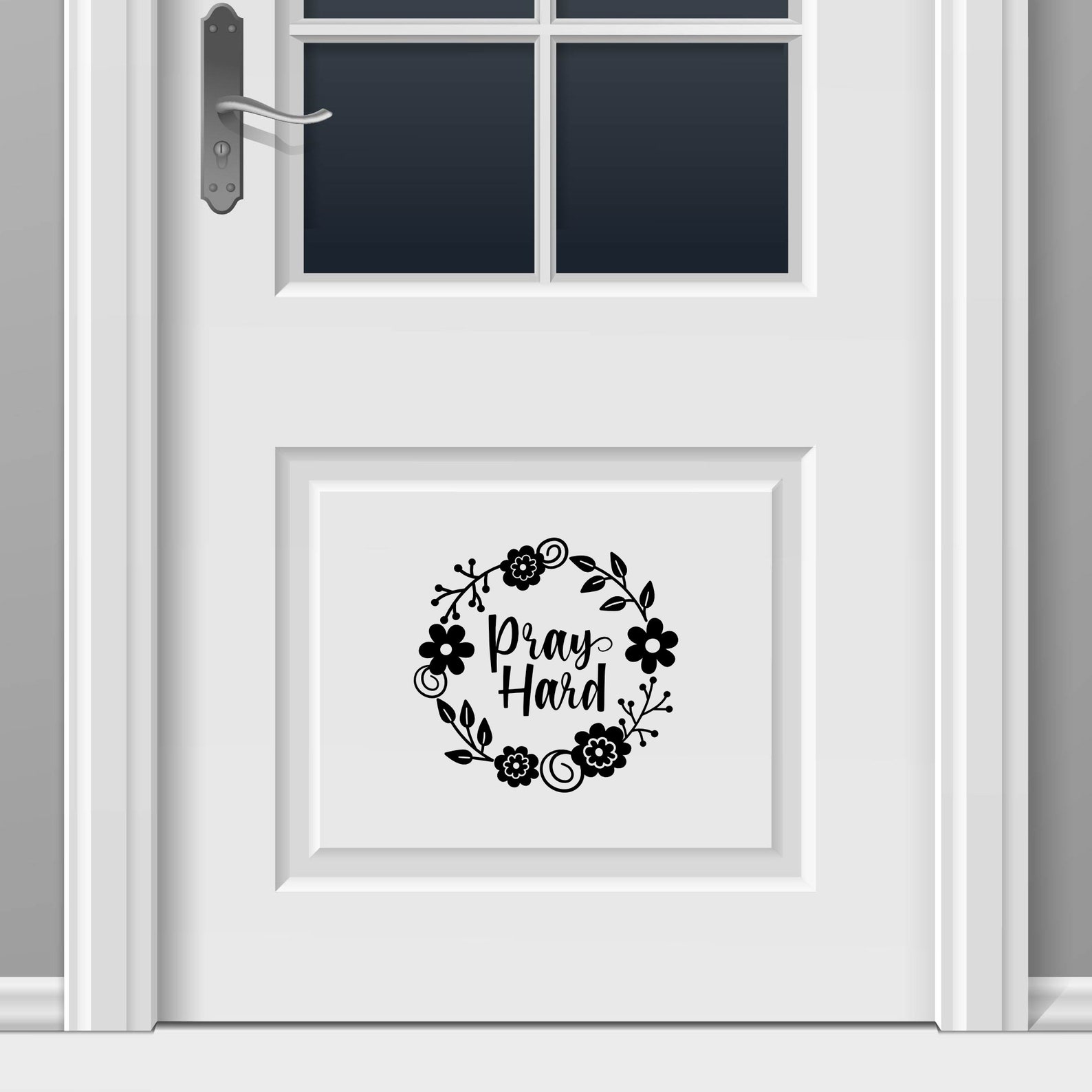 Pray Hard Floral Wreath Vinyl Decal Jesus Vinyl Decal Pray - Etsy