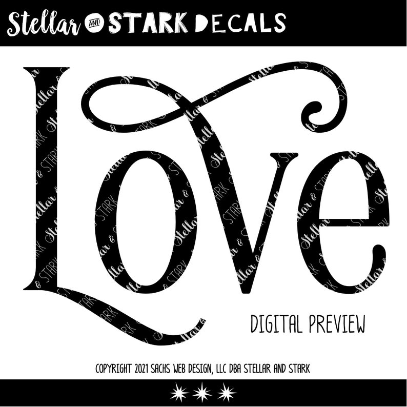 Ornamental Love Decal Love Car Decal Love Sticker Love - Etsy