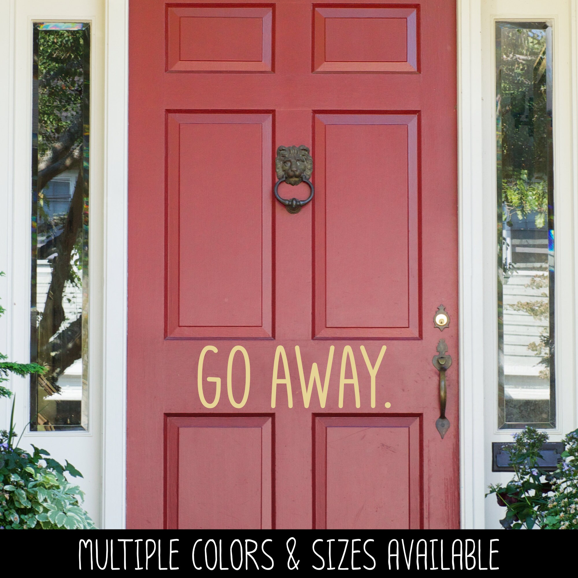 Cute Go Away Vinyl Decal - Funny No Soliciting Decal - Go Away Sticker ...