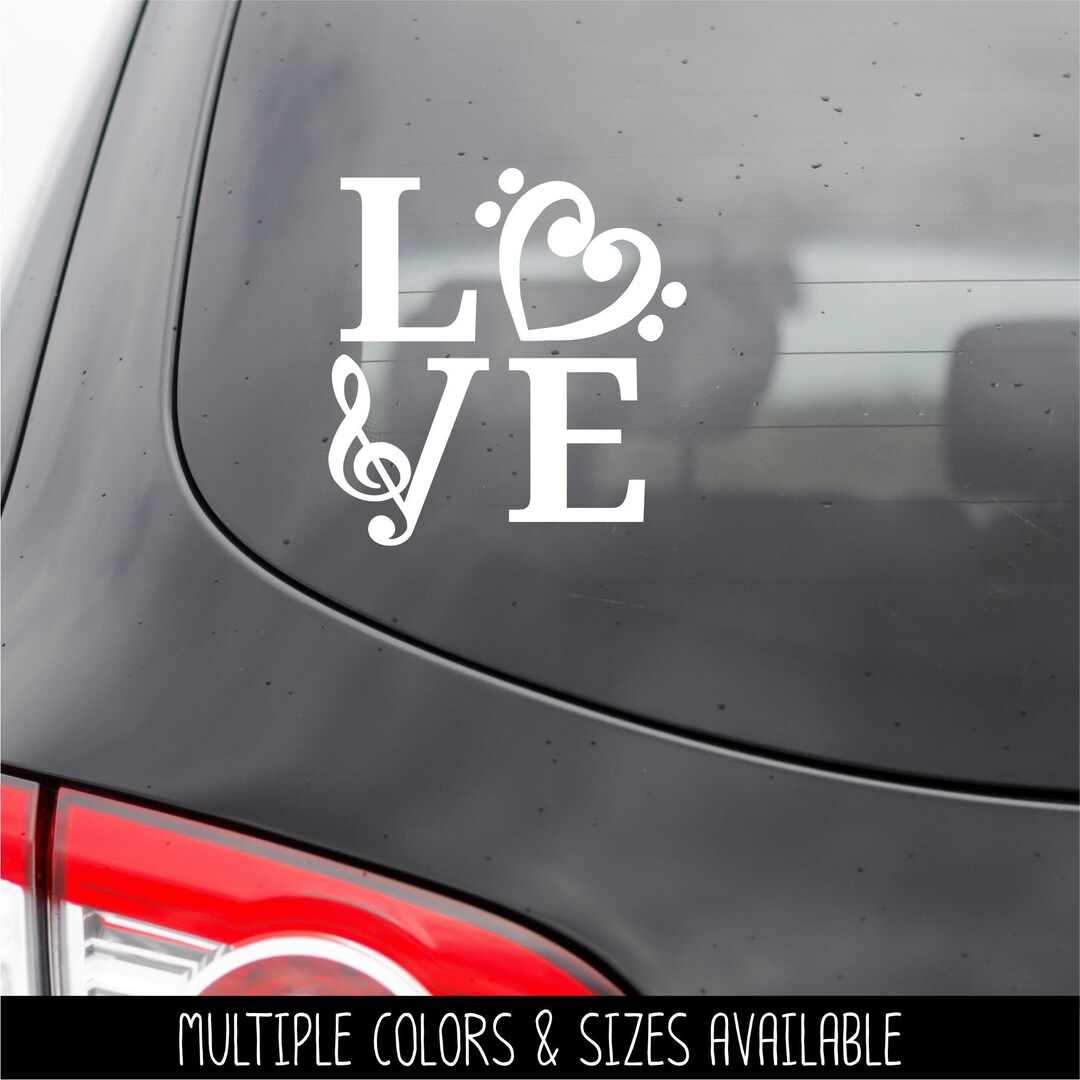 Music Love Decal - Music Decal - Music Car Decal - Music Laptop Sticker ...