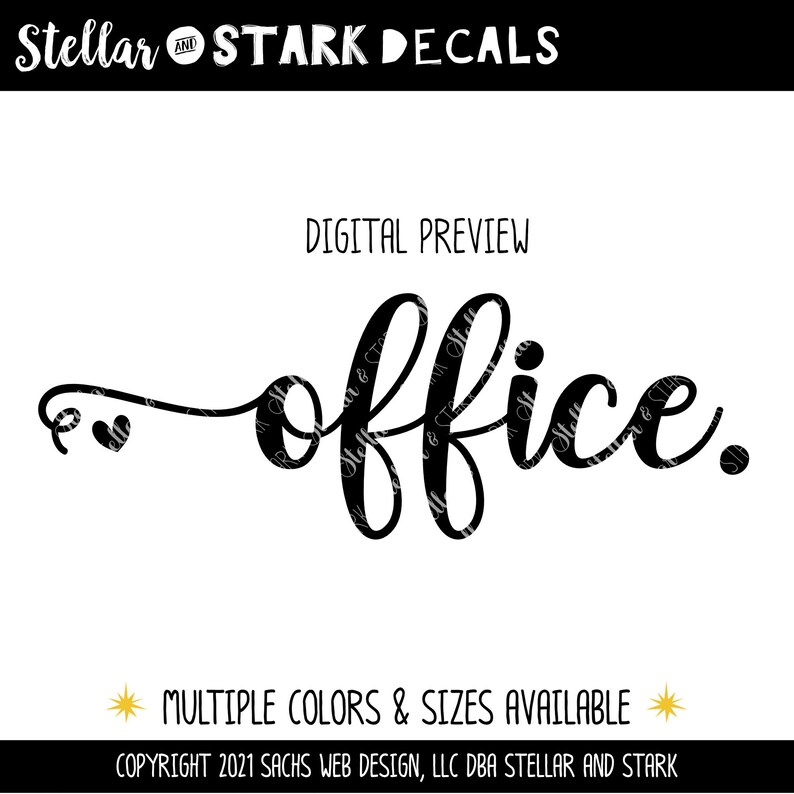 Office Vinyl Decal Office Sticker Office Decal Office - Etsy