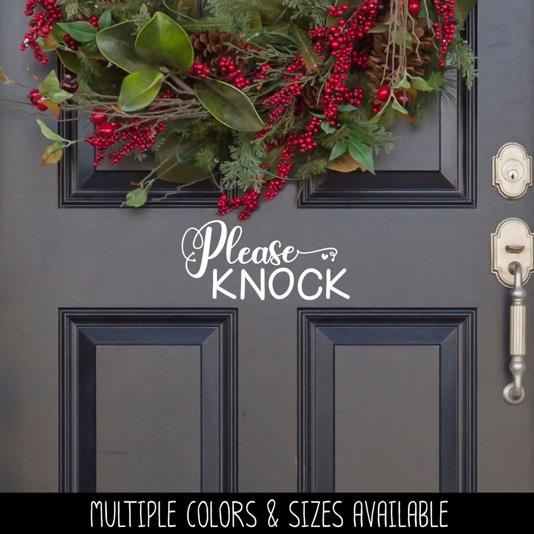 Please Knock Vinyl Decal -please Knock Door Vinyl Sticker -please Knock ...