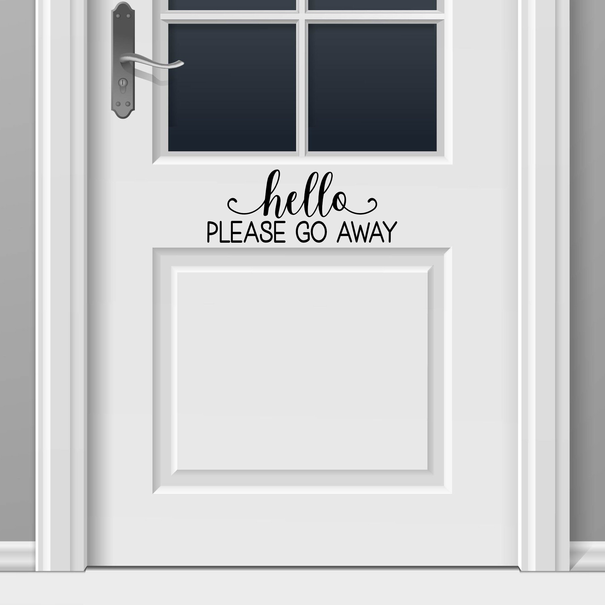 Hello Please Go Away Funny No Soliciting Decal - Funny Please Go Away ...